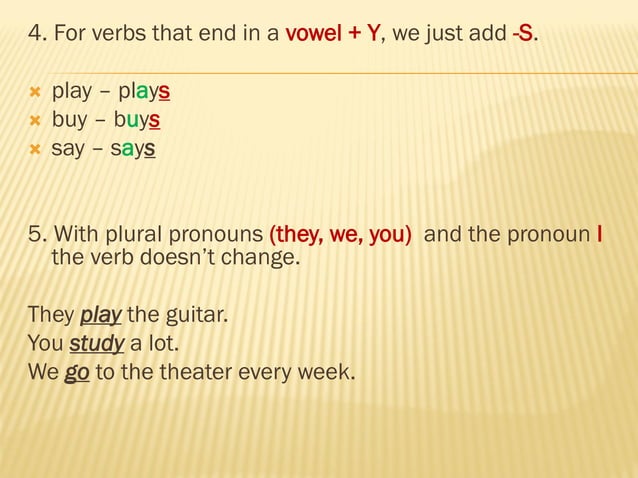 Reglas del presente simple, present simple rules | PPT