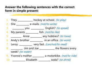 Simple Present | PPT