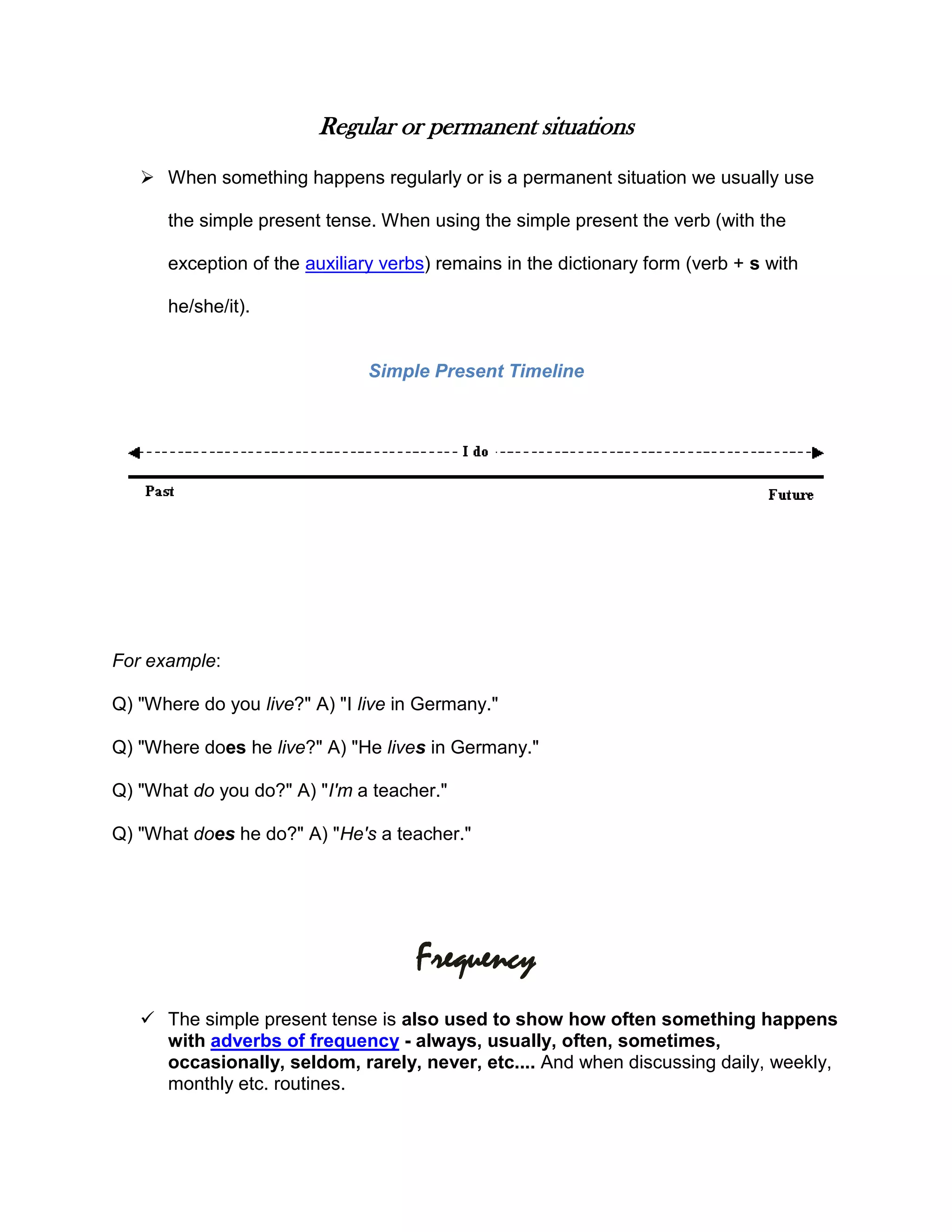 Simple present tense | DOCX