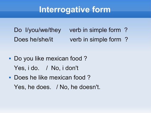 Simple present tense | ODP