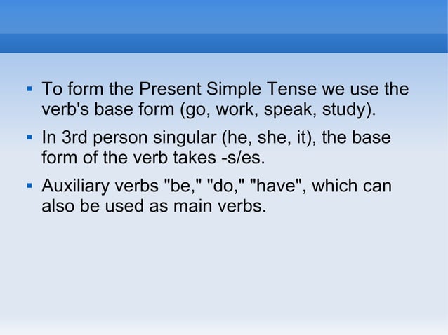 Simple present tense | ODP
