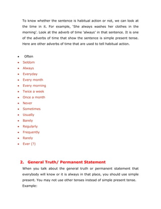 Simple present tense | DOCX