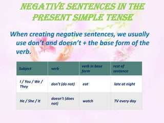 Simple present tense | PPTX
