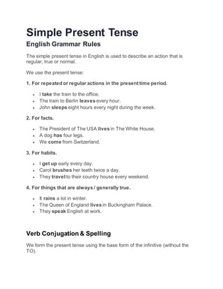 Simple present tense | PDF