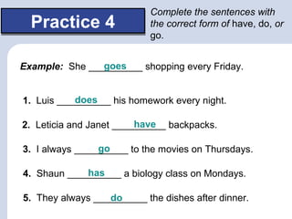 Simple present tense | PPS