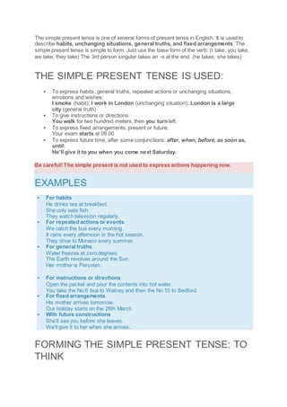 Simple present tense | DOCX