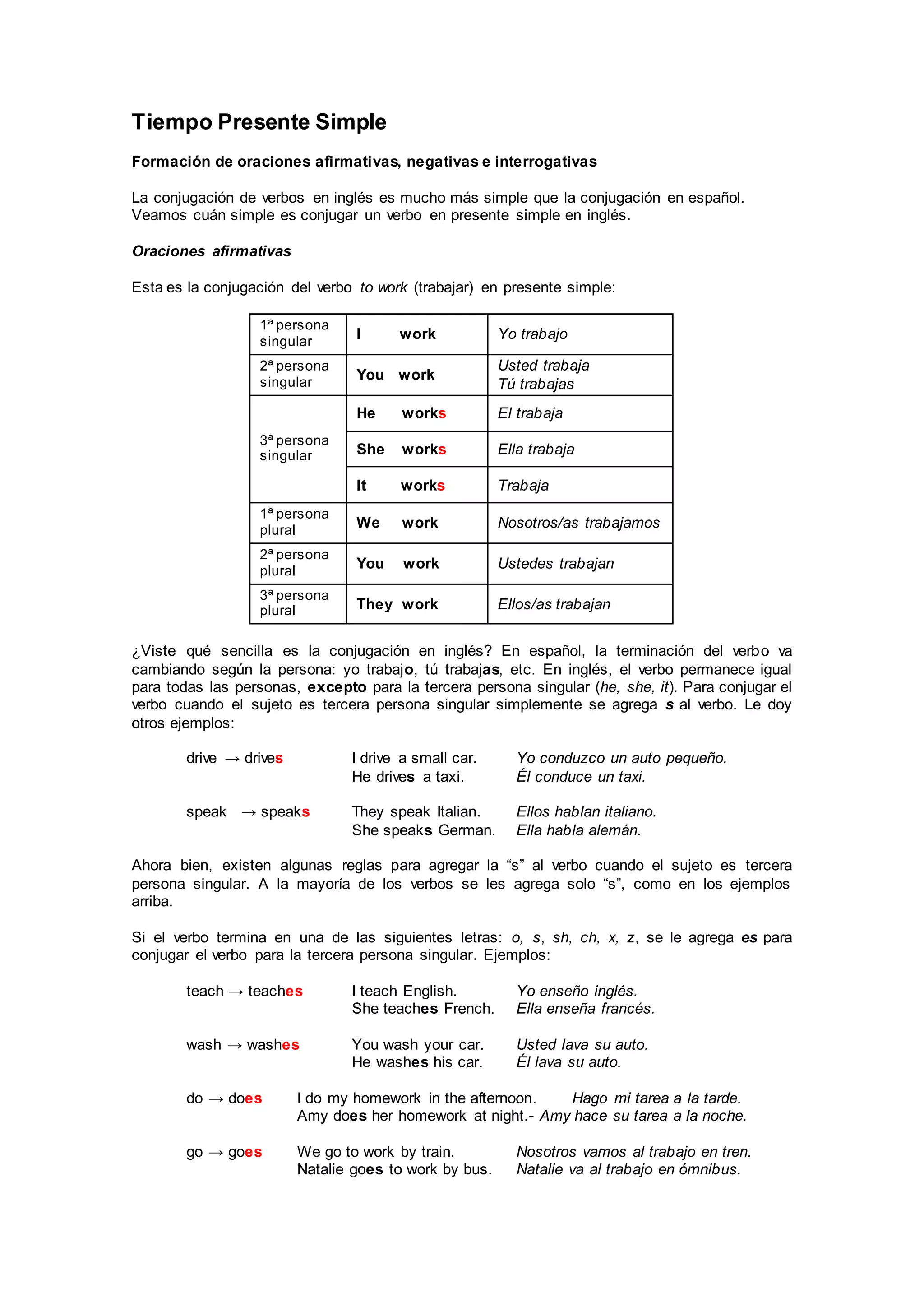 Simple present tense | PDF