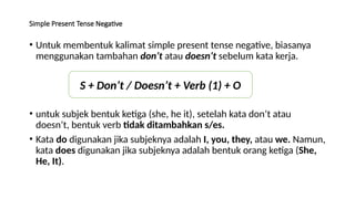 Simple present tense Basic english for students | PPTX