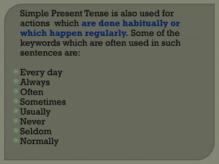 NOTES ON TENSES SIMPLE PRESENT TENSE.ppt