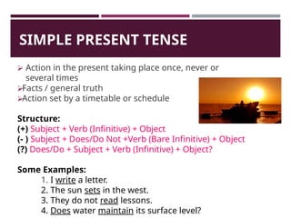 SIMPLE PRESENT TENSES IN Intensive English | PPTX