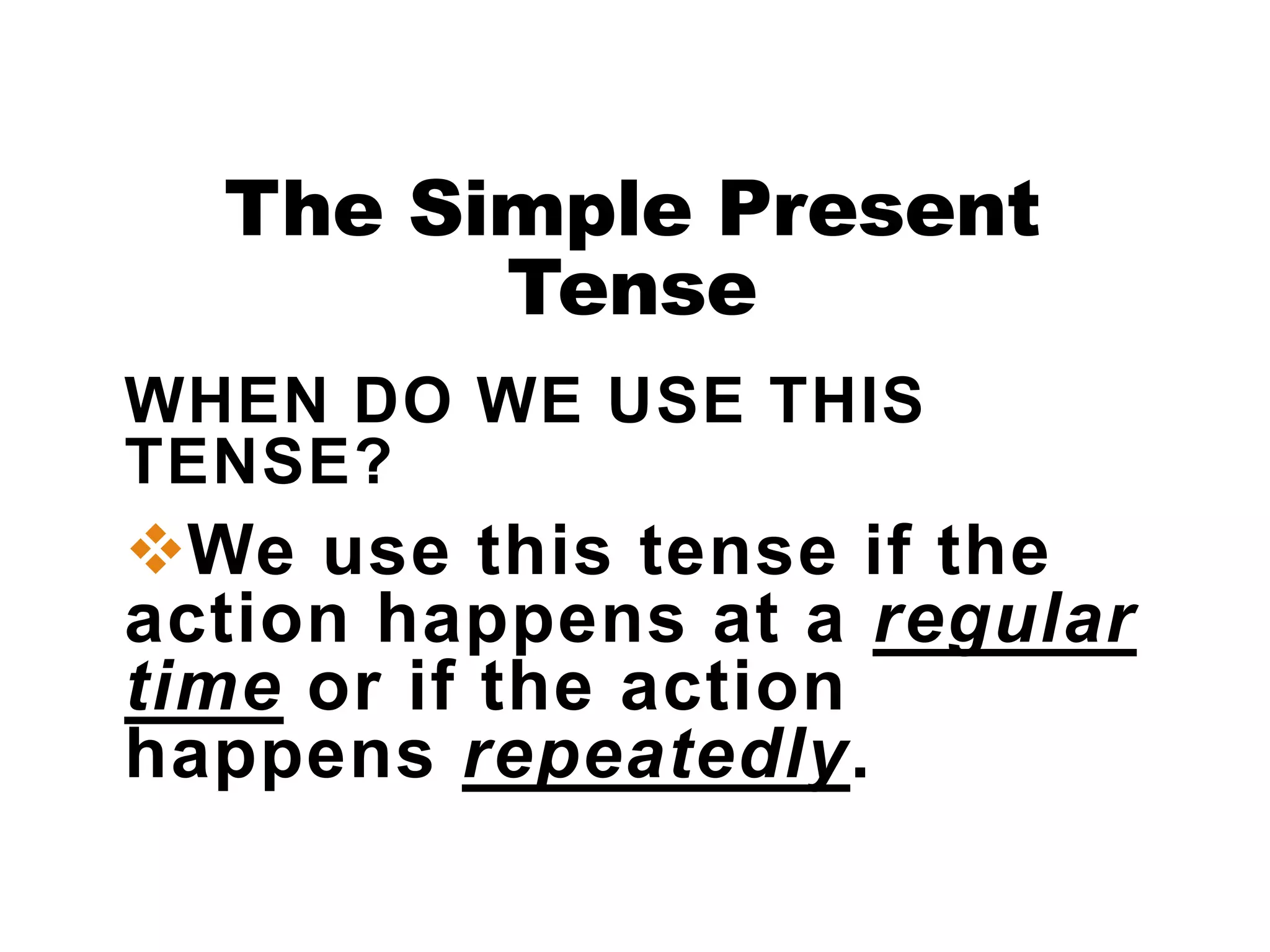 Simple present tense Grade 3 | PPTX