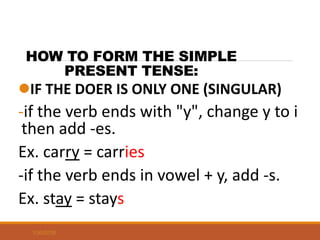 Simple present tense Grade 3 | PPTX