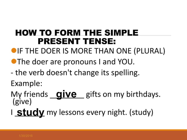 Simple present tense Grade 3 | PPTX