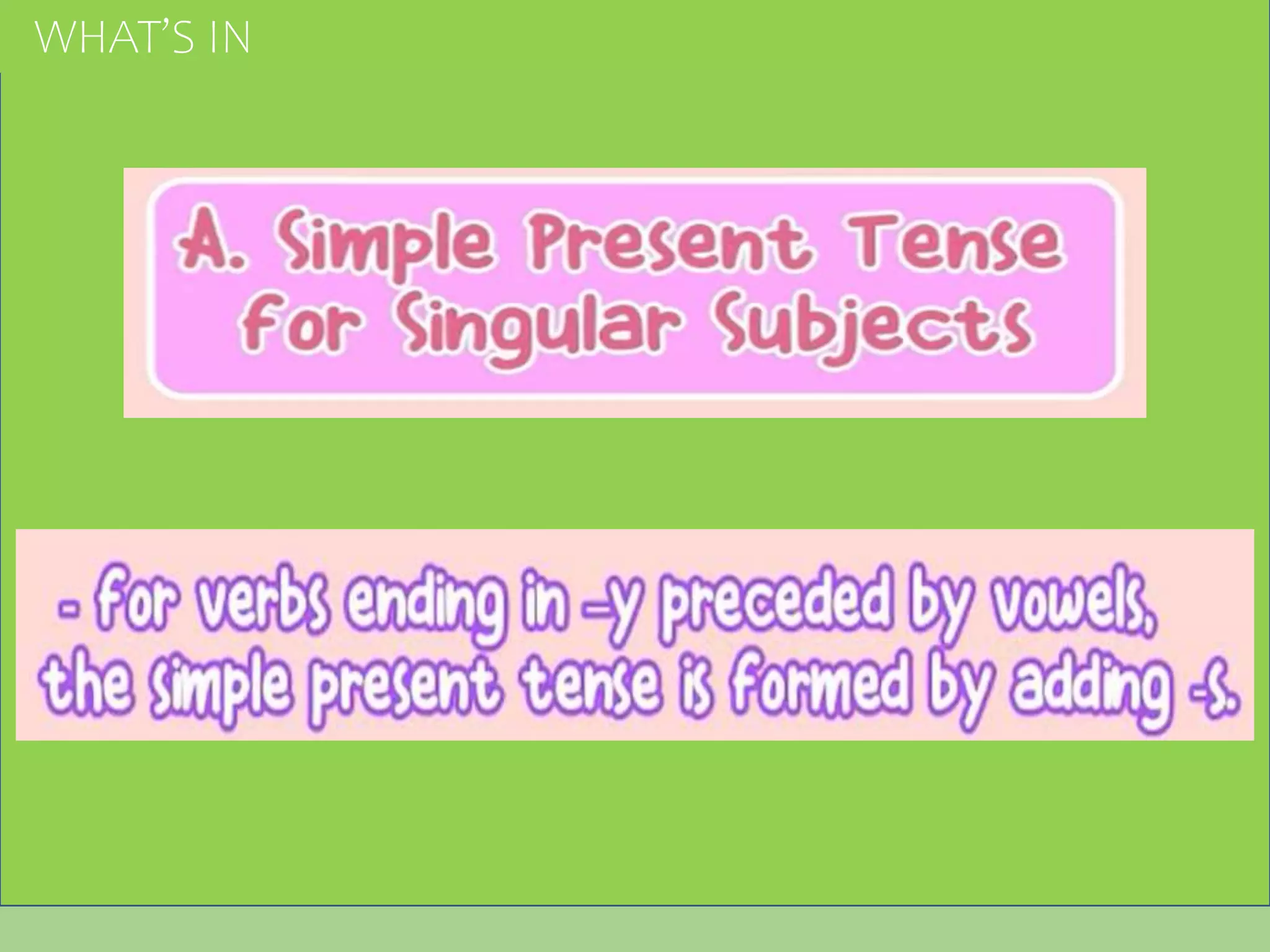 SIMPLE PRESENT TENSE OF VERB - GRADE 2 LESSON.pptx