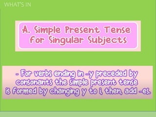 SIMPLE PRESENT TENSE OF VERB - GRADE 2 LESSON.pptx