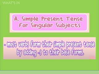 SIMPLE PRESENT TENSE OF VERB - GRADE 2 LESSON.pptx