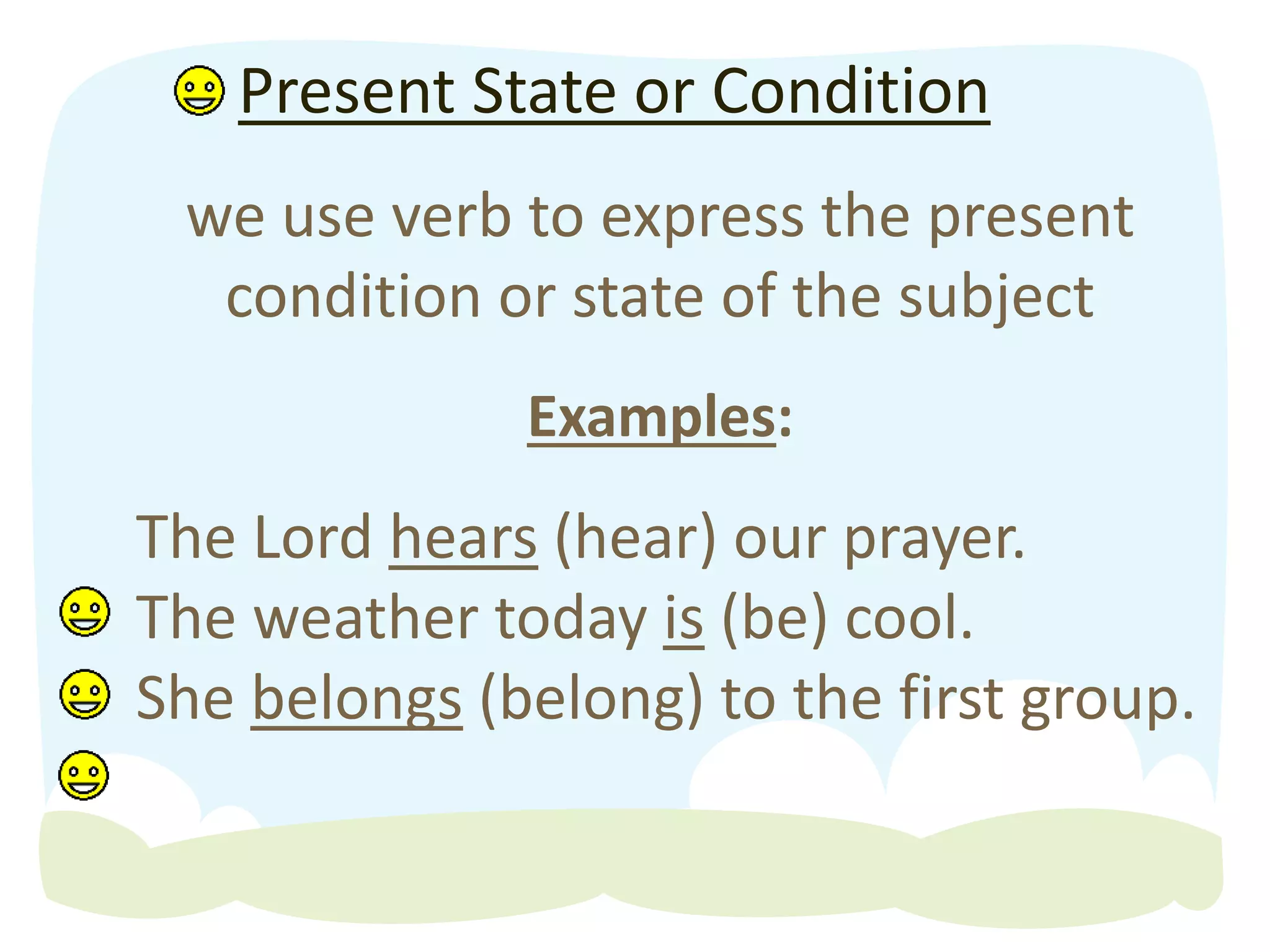 SIMPLE PRESENT TENSE OF VERBS (PPT) | PPTX