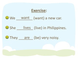 SIMPLE PRESENT TENSE OF VERBS (PPT) | PPTX