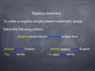 Simple present tense ppt | PPT