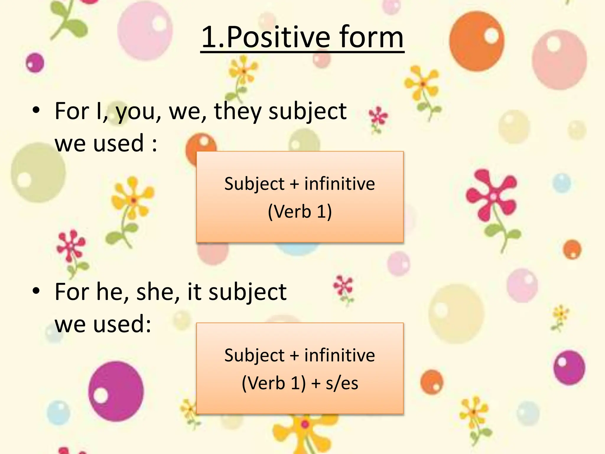 Simple Present Tense/Grammar Material... | PPT