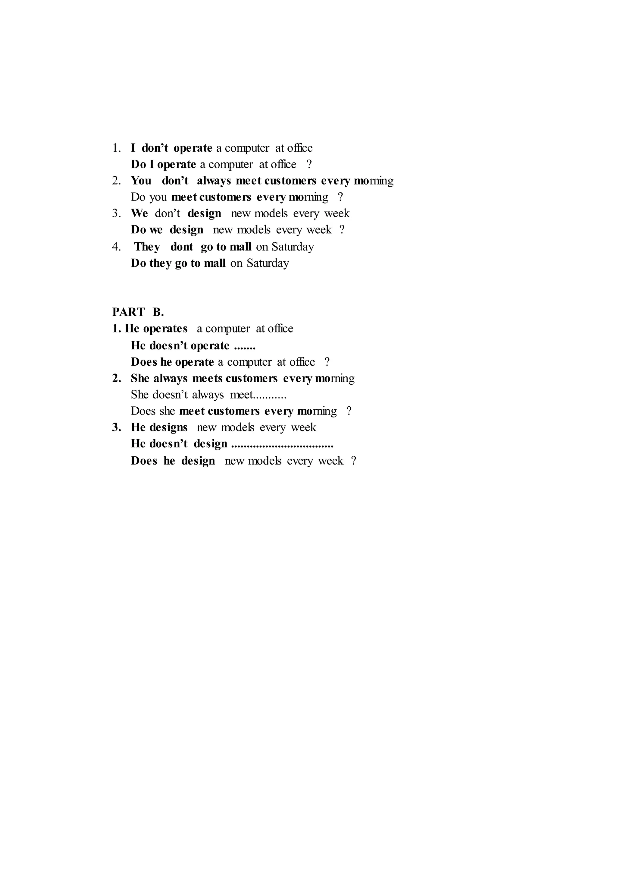 Simple present tense ( routines) lengkap | DOCX
