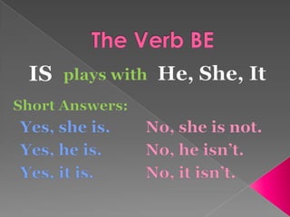 Simple present verb be | PPTX