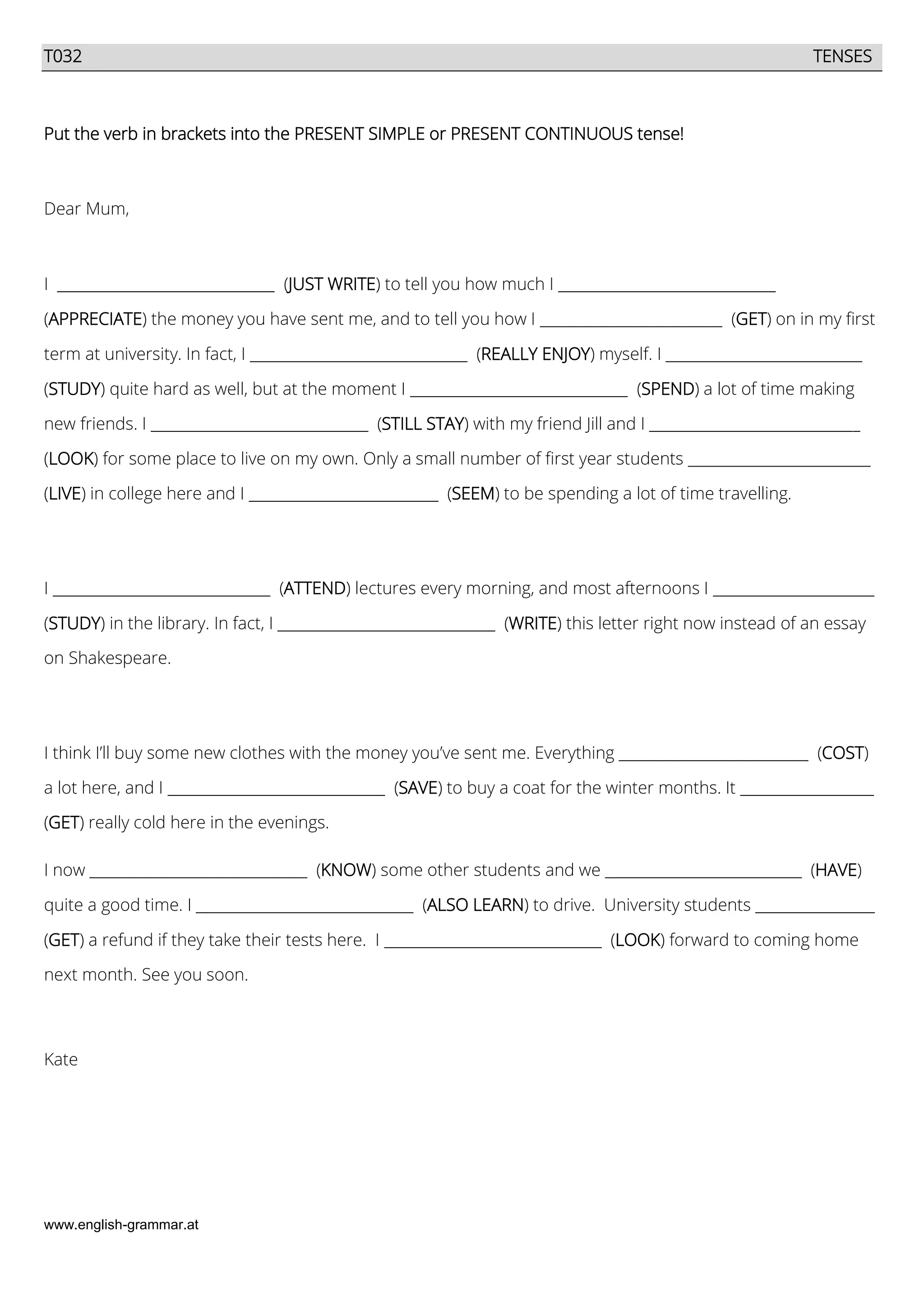 Simple present vs present continuous | PDF