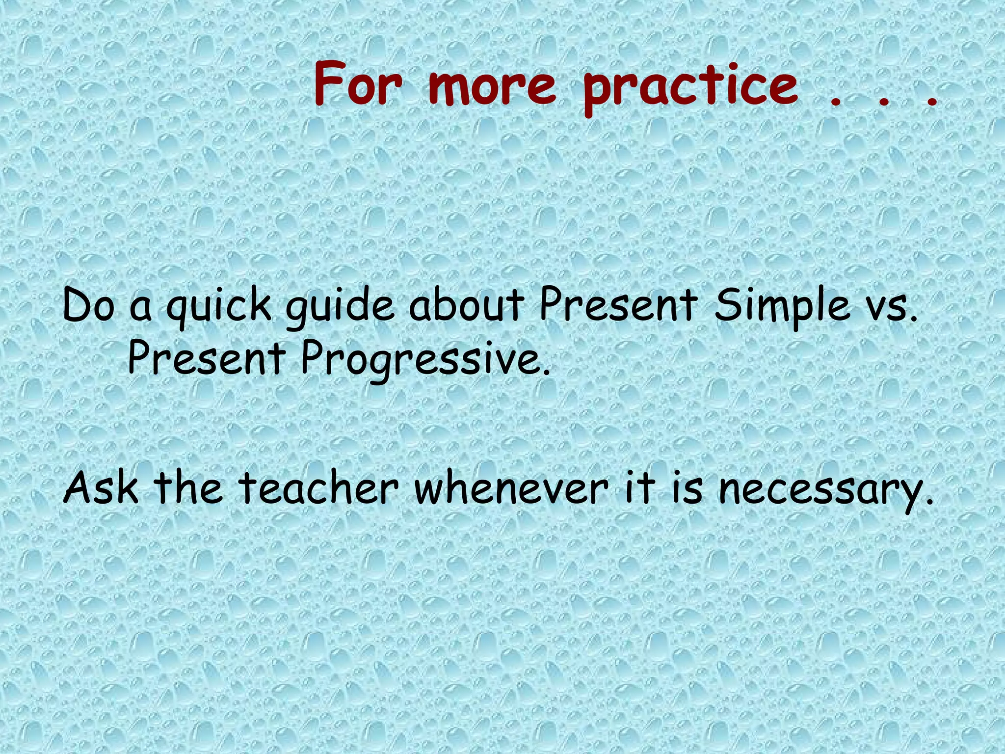Simple present vs present progressive | PPT