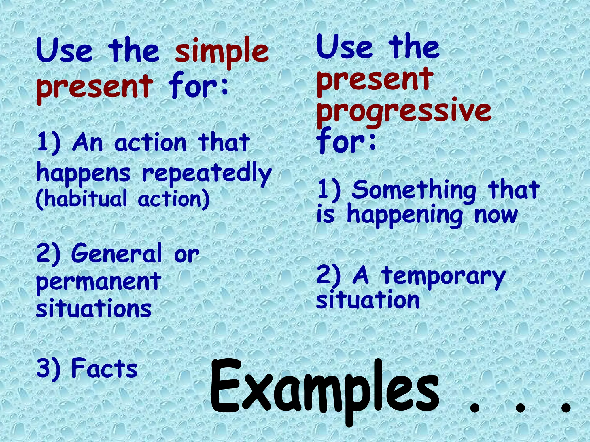 Simple present vs present progressive | PPT