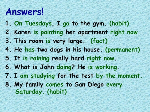 Simple present vs present progressive | PPT