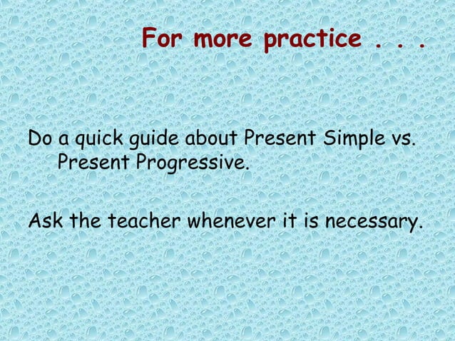 Simple present vs present progressive | PPT