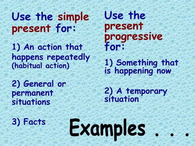 Simple present vs present progressive | PPT