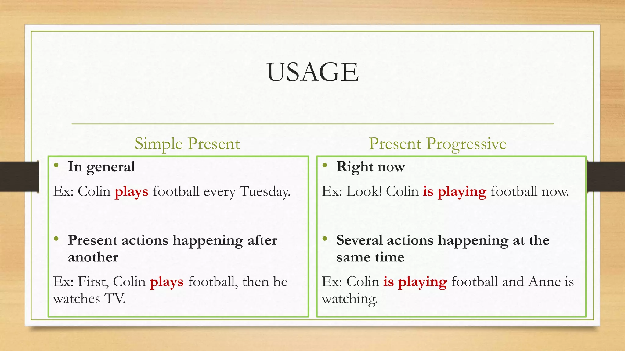 Simple Present vs Present Progressive Tense | PPT
