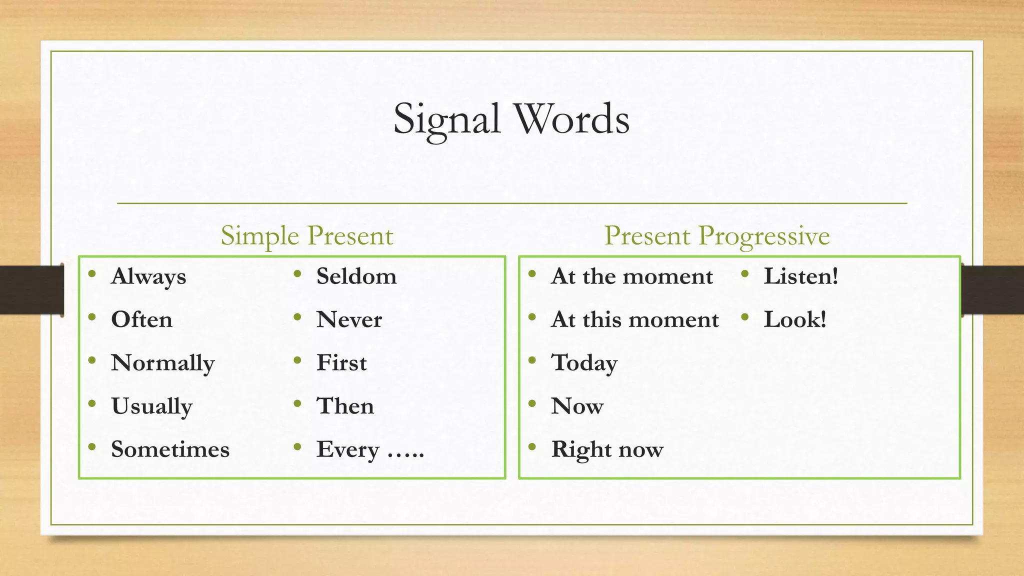 Simple Present vs Present Progressive Tense | PPT