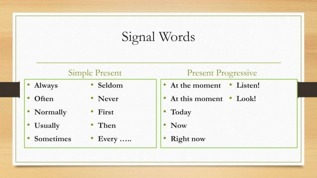 Simple Present vs Present Progressive Tense | PPT