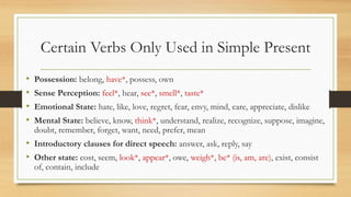 Simple Present vs Present Progressive Tense | PPTX