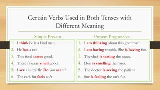 Simple Present vs Present Progressive Tense | PPT
