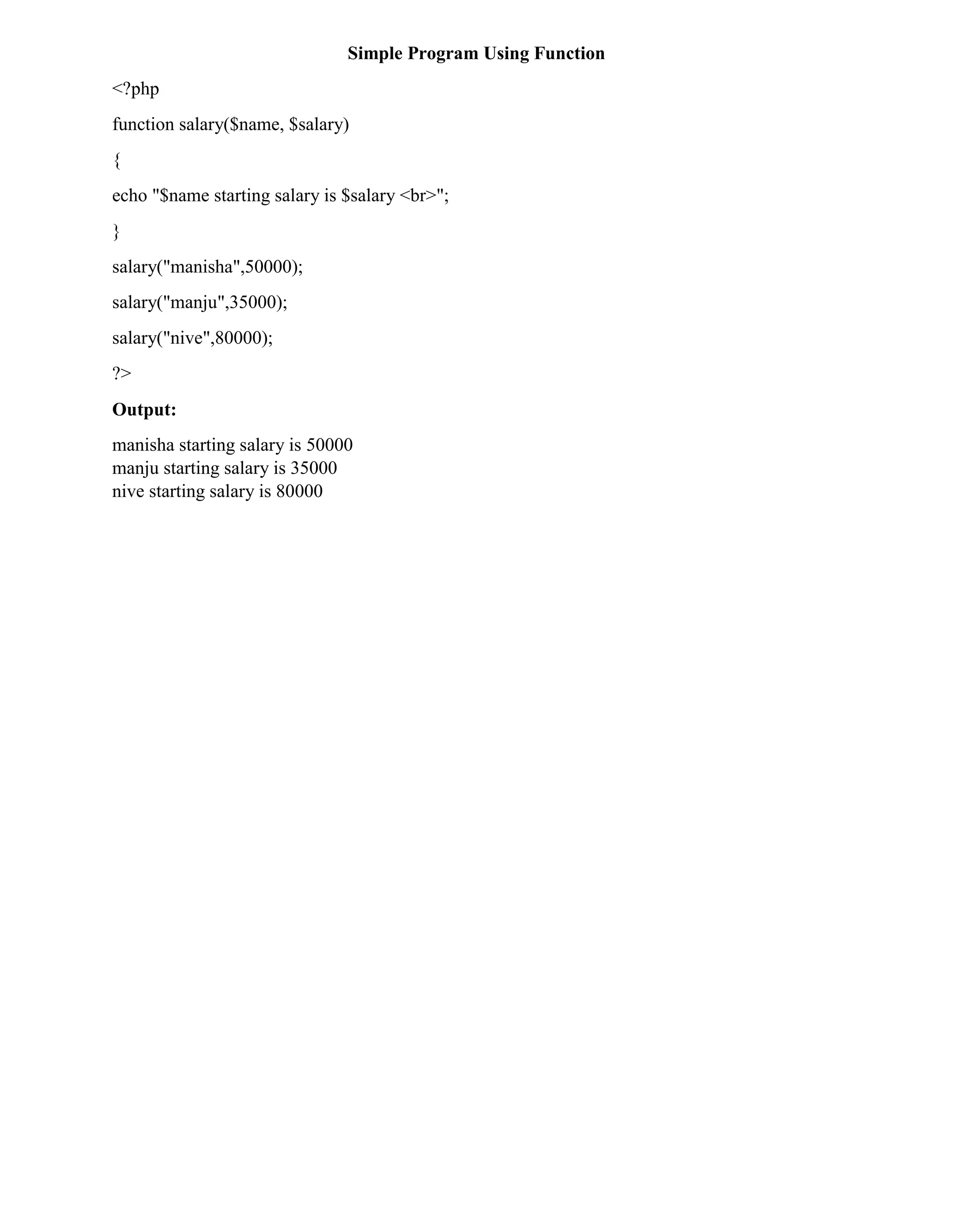 Simple PHP programs by kongu Engineering College | PDF