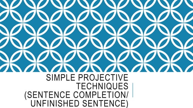 Simple projective techniques | PPT