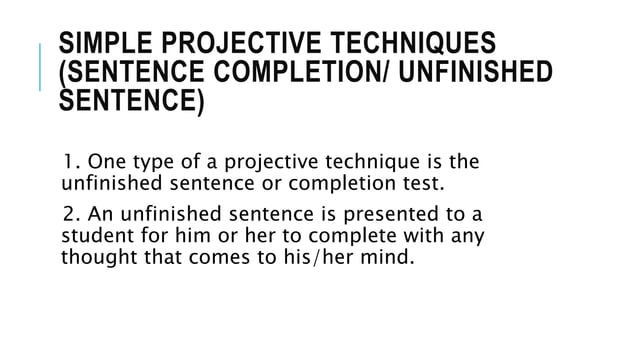 Simple projective techniques | PPTX
