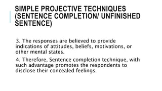 Simple projective techniques | PPTX