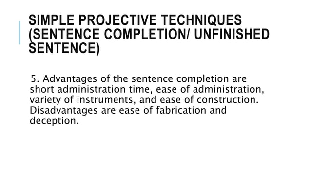 Simple projective techniques | PPTX