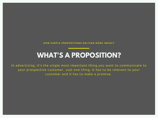 Simple propositions deliver more impact | PPT