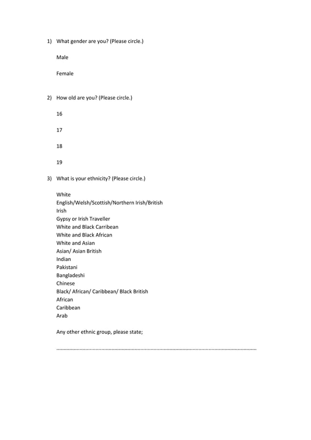 Simple questionnaire | PDF