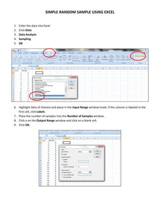 Simple random sample using excel | PDF