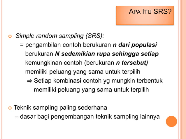 Simple random sampling | PPTX