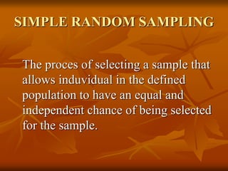 Simple random sampling | PPTX