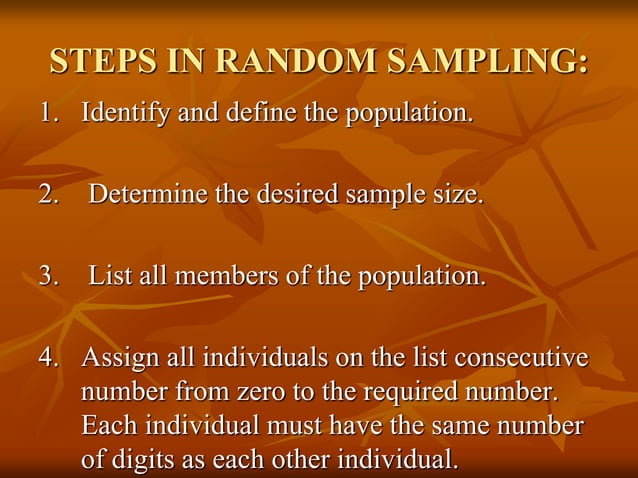 Simple random sampling | PPTX
