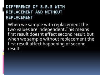 sampling simple random sampling | PPTX