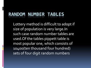 sampling simple random sampling | PPTX